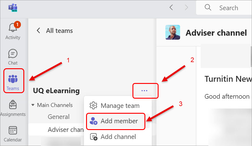 Add external guests to a Team (Original) - eLearning - University of Queensland